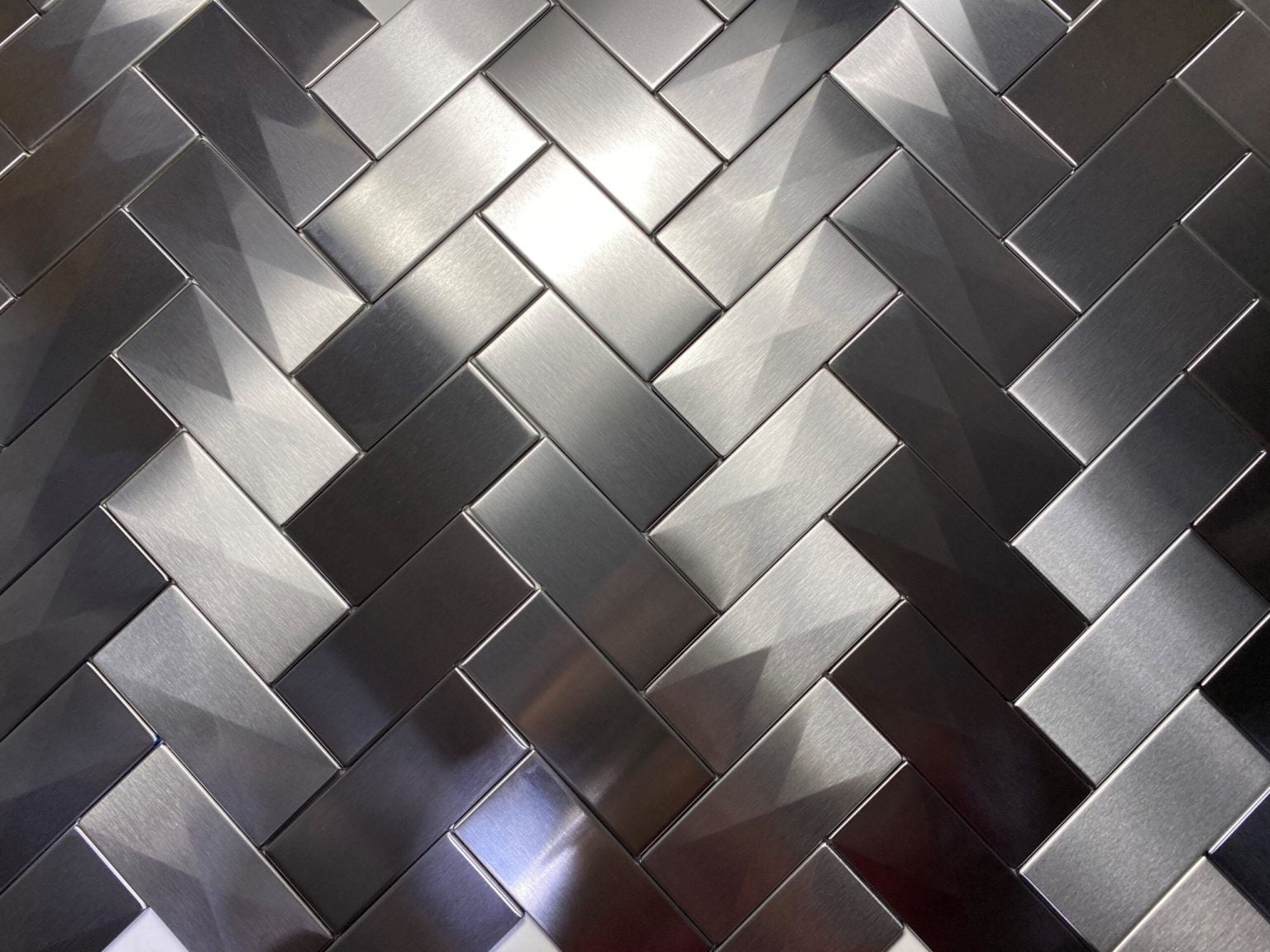 2.5" x 6" Stainless Steel Subway Tile - Stainless Steel Tile, Inc.