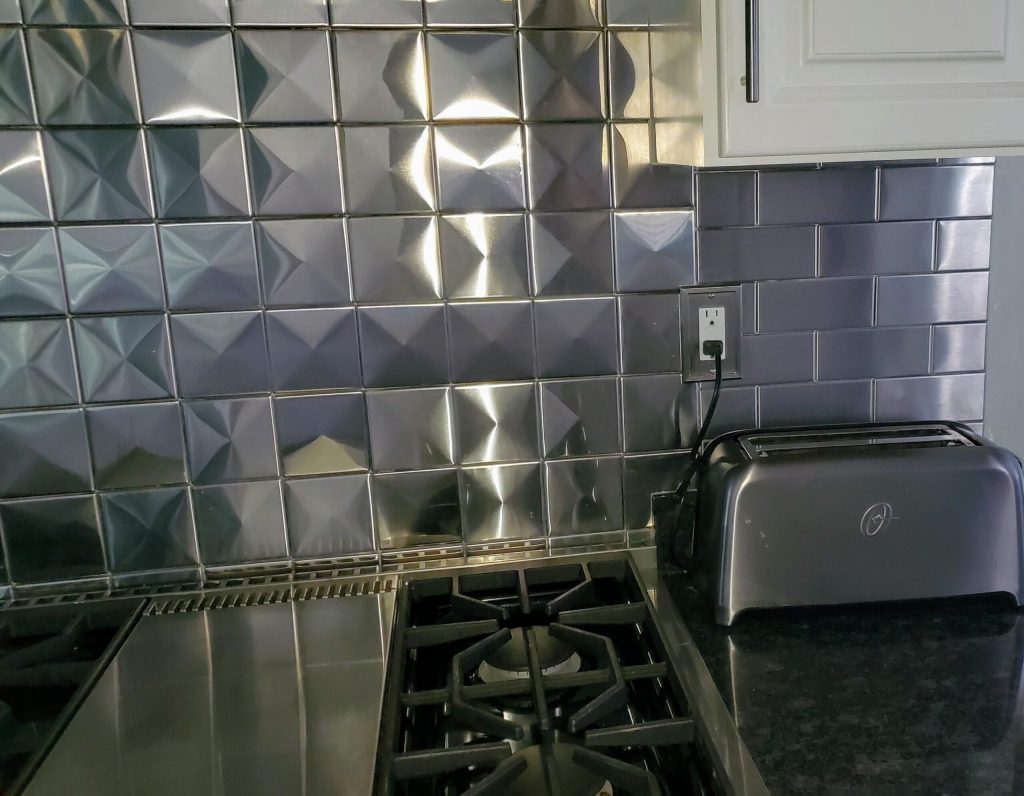 4" x 4" Accent 3D Stainless Steel Tile - Stainless Steel Tile